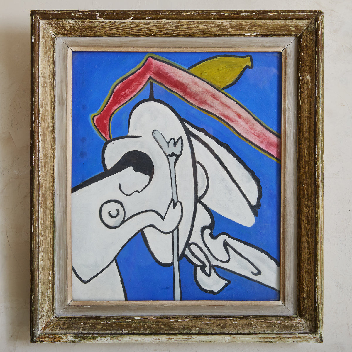 Dutch Framed Modernist Abstract Painting in the Style of Herman Krikha