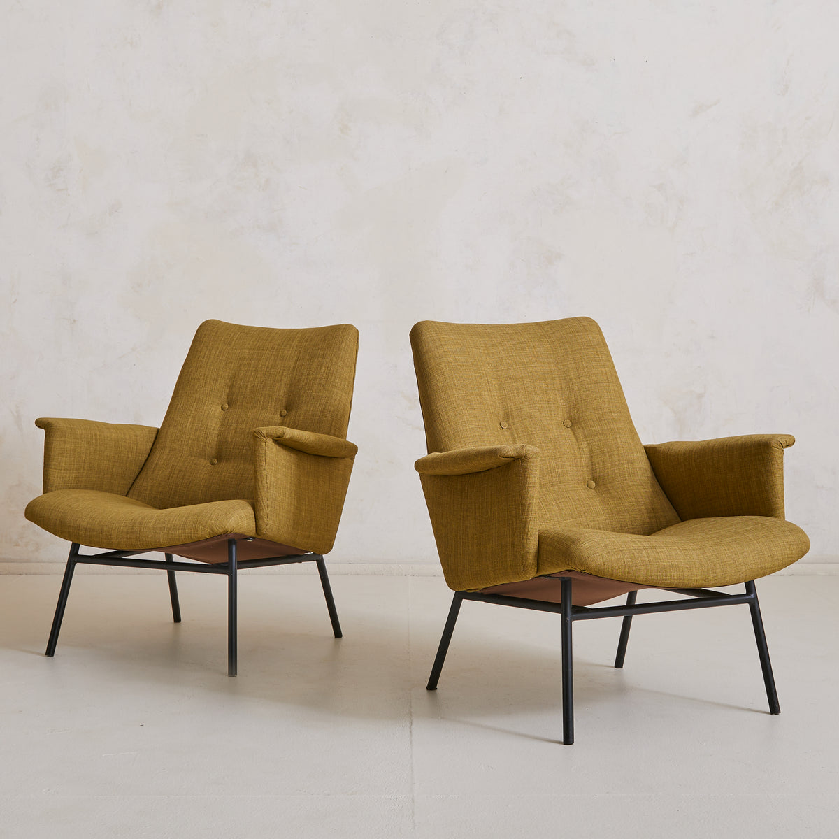 ‘SK660’ Olive Green Armchair by Pierre Guariche for Steiner, 1953 - 2