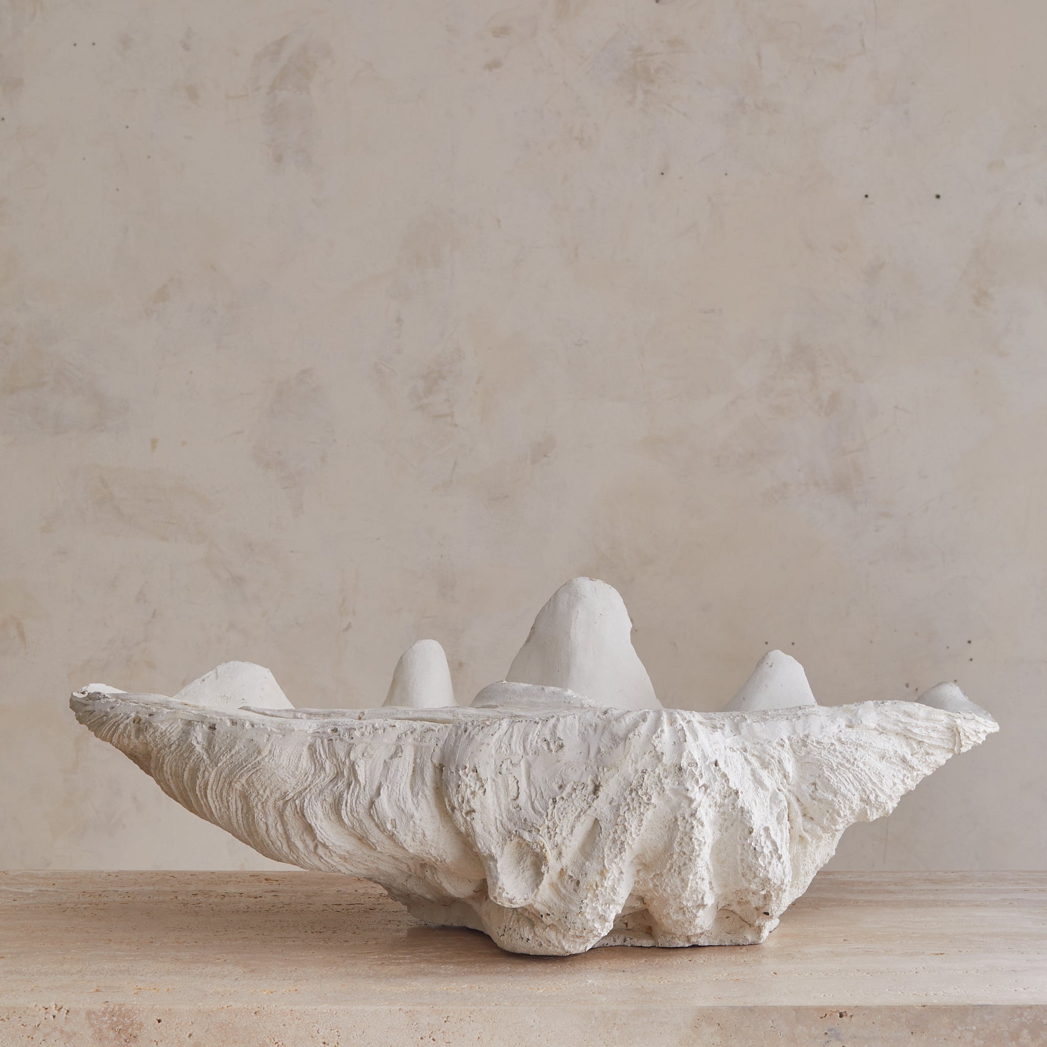 Large French Ceramic Clam Shell Bowl, 1970s