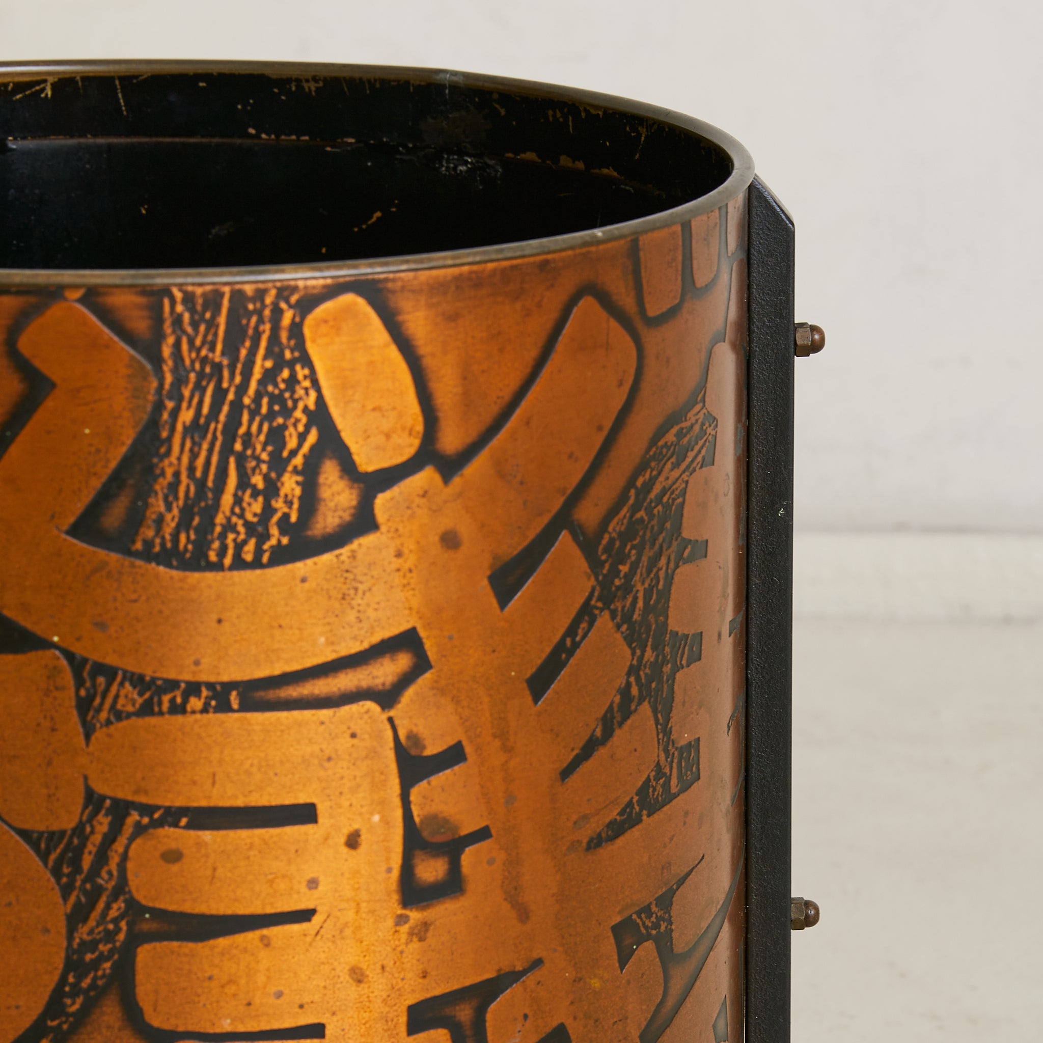 Italian Etched Copper Planter No. 01 by Victor Cerrato, 1960s