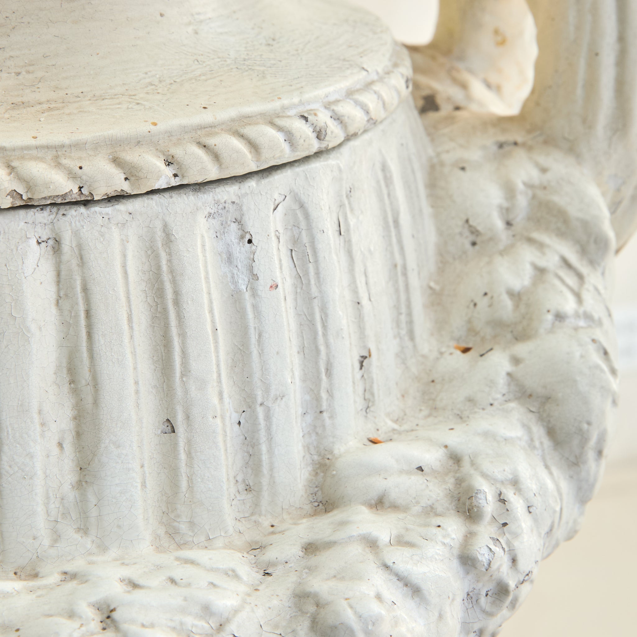 Vintage Italian Neoclassical Plaster Urn with Handles - 2 Available