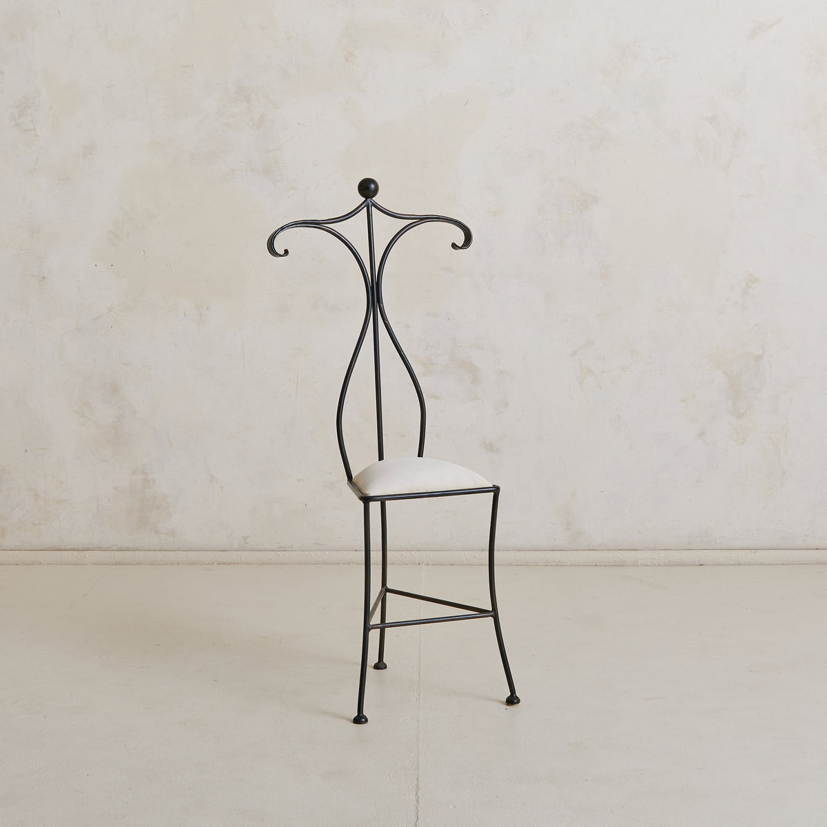 French Wrought‑Iron Valet Stand Chair Attributed to Maison Baguès, 19