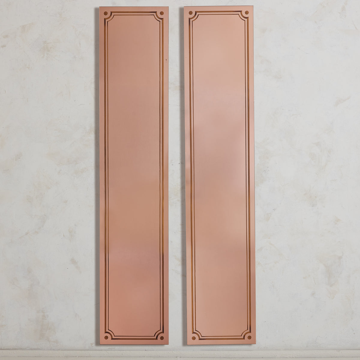 Pair of Rose Gold Back Painted Mirrors No. 04, France 1920s - 2 Availa