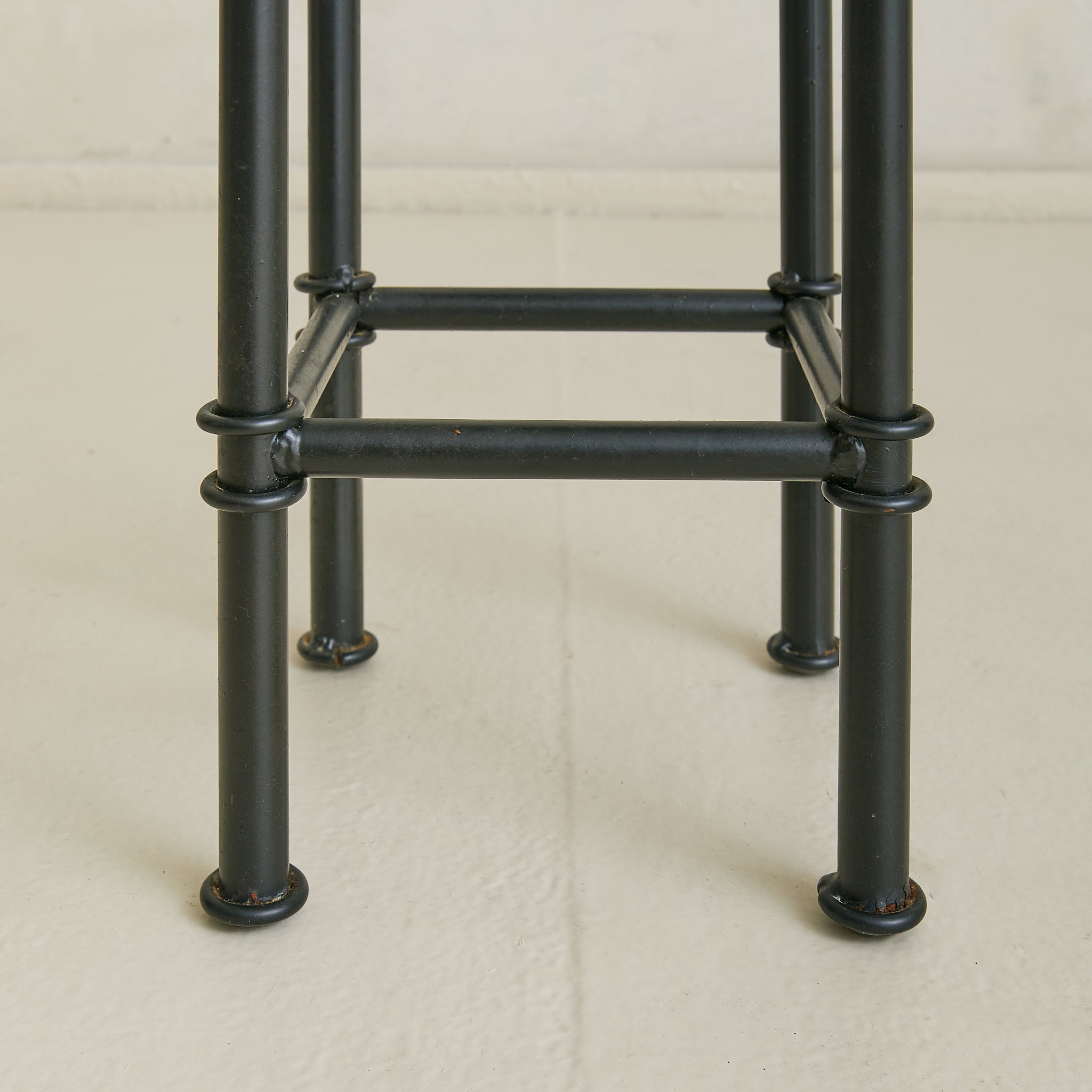 French Black Marble + Metal Side Table, 1950s - 2 Available