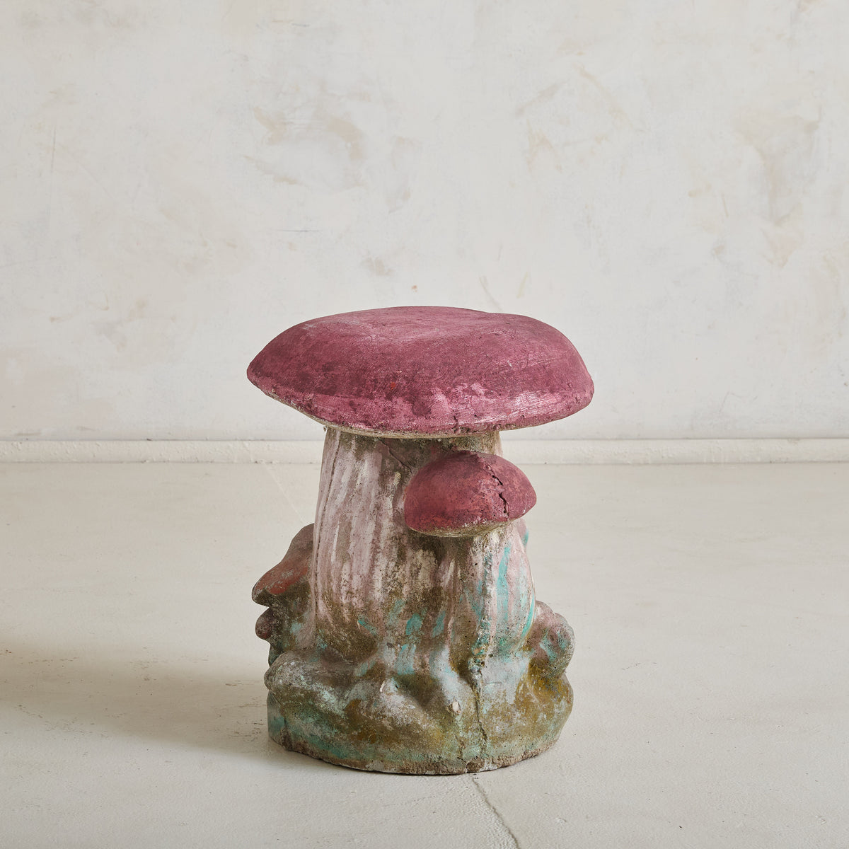 French Maroon Concrete Mushroom Garden Sculpture, 1960s - 2 Available