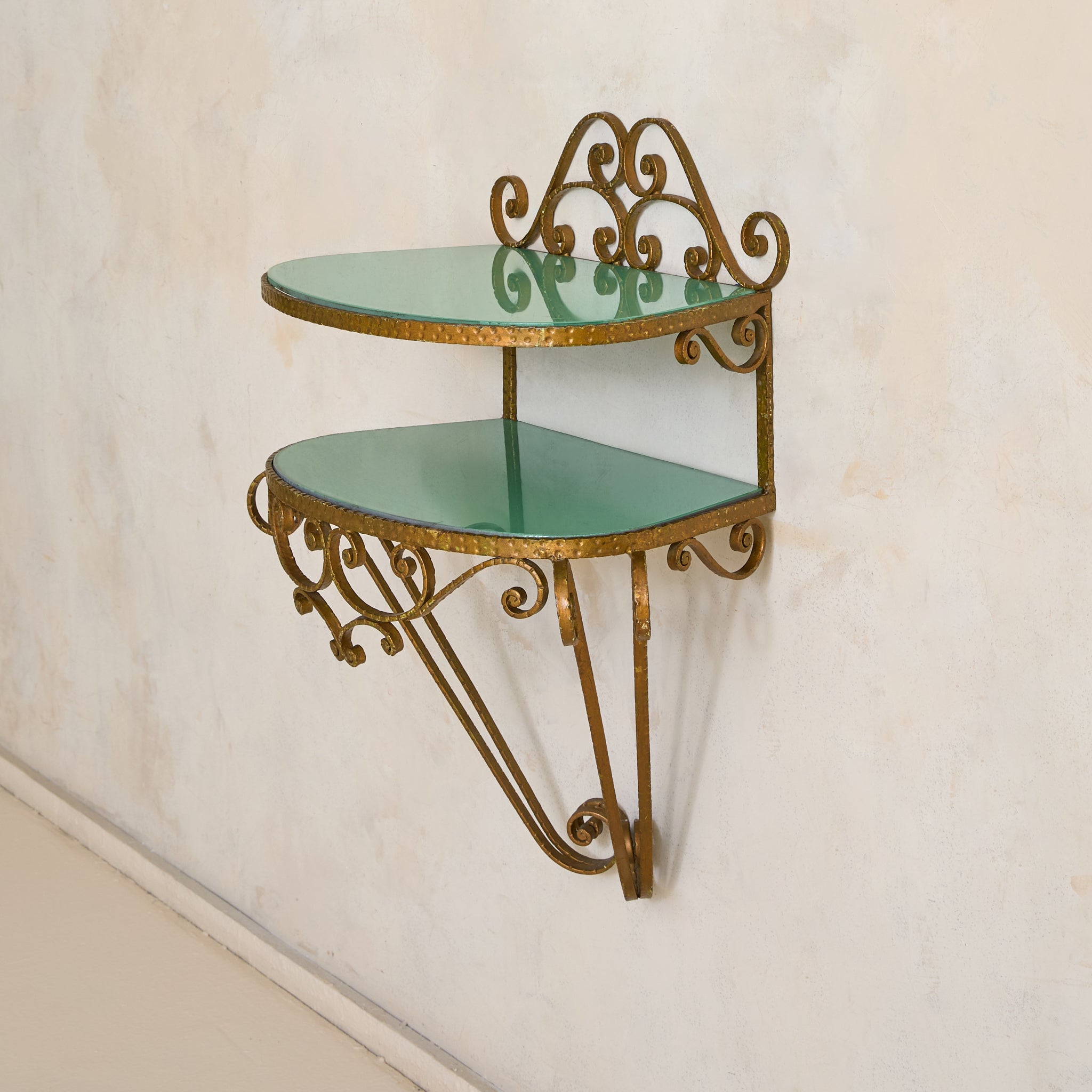 Italian Gilt Wall-Mounted Console in the Manner of Pier Luigi Colli, 1