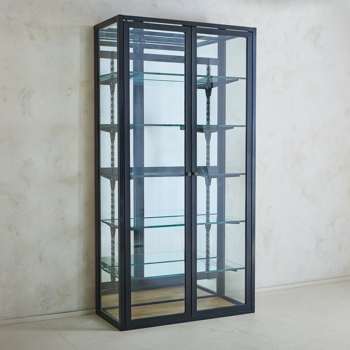 German Black Metal Display Cabinet by Bohnacker, 1950s