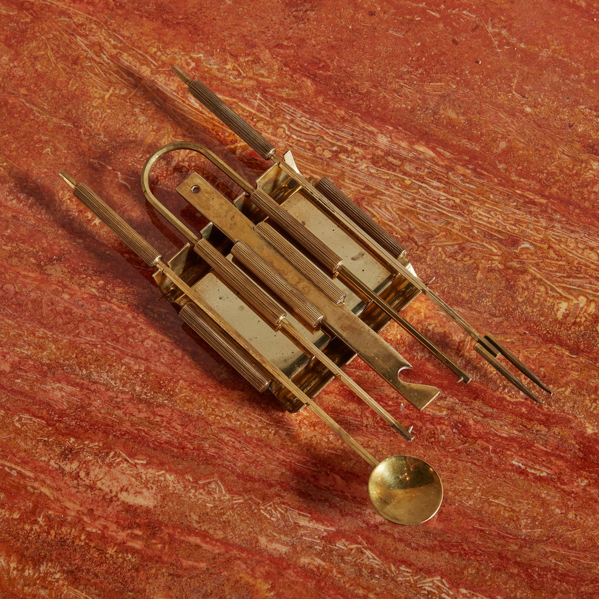 Italian Brass Barware Set by Gio Ponti, 1950s
