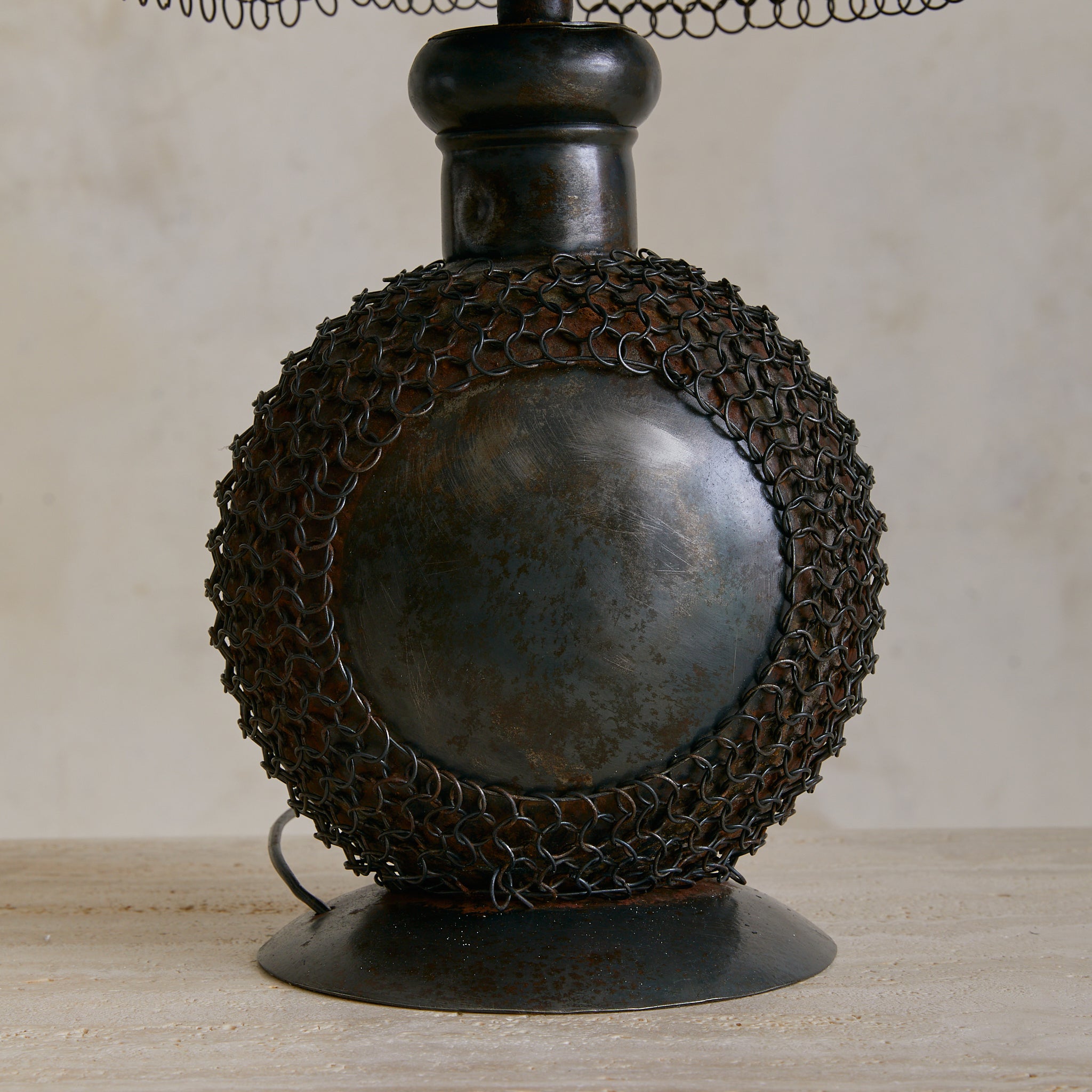 Moroccan Table Lamp with Chainmail Shade - 1 Available